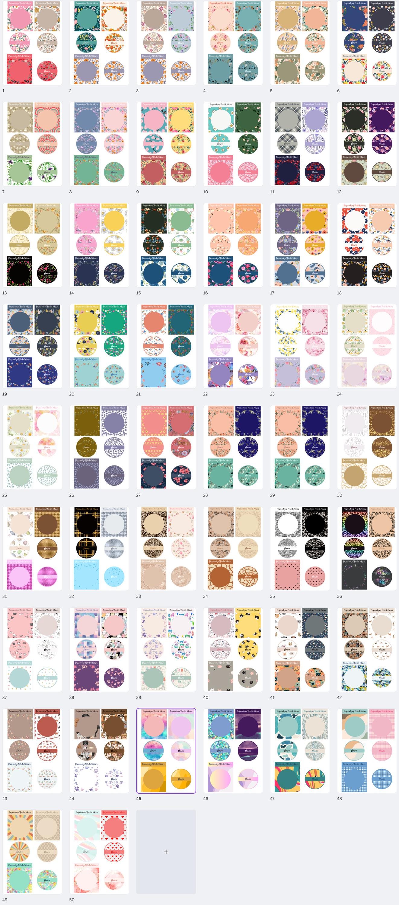 150 Editable Pocket Mirror Design Templates W/ Backcard for Packaging ...