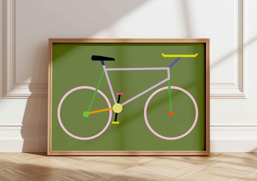 Bicycle Digital Download Poster | Colourful Vintage Sports Tour Fit ...