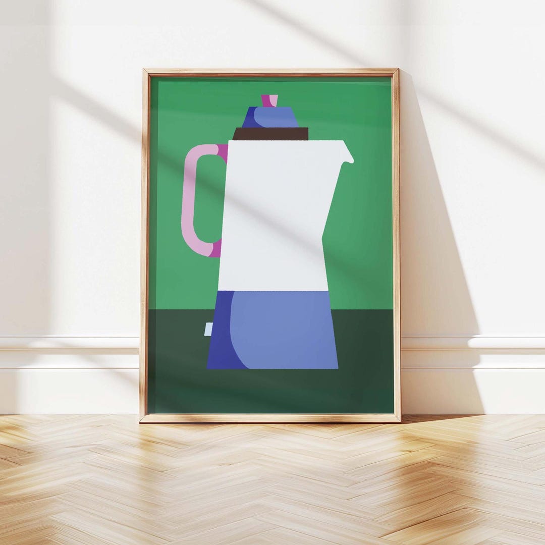 Colorful Moka Pot Printable | Italian Coffee Poster Digital Download ...