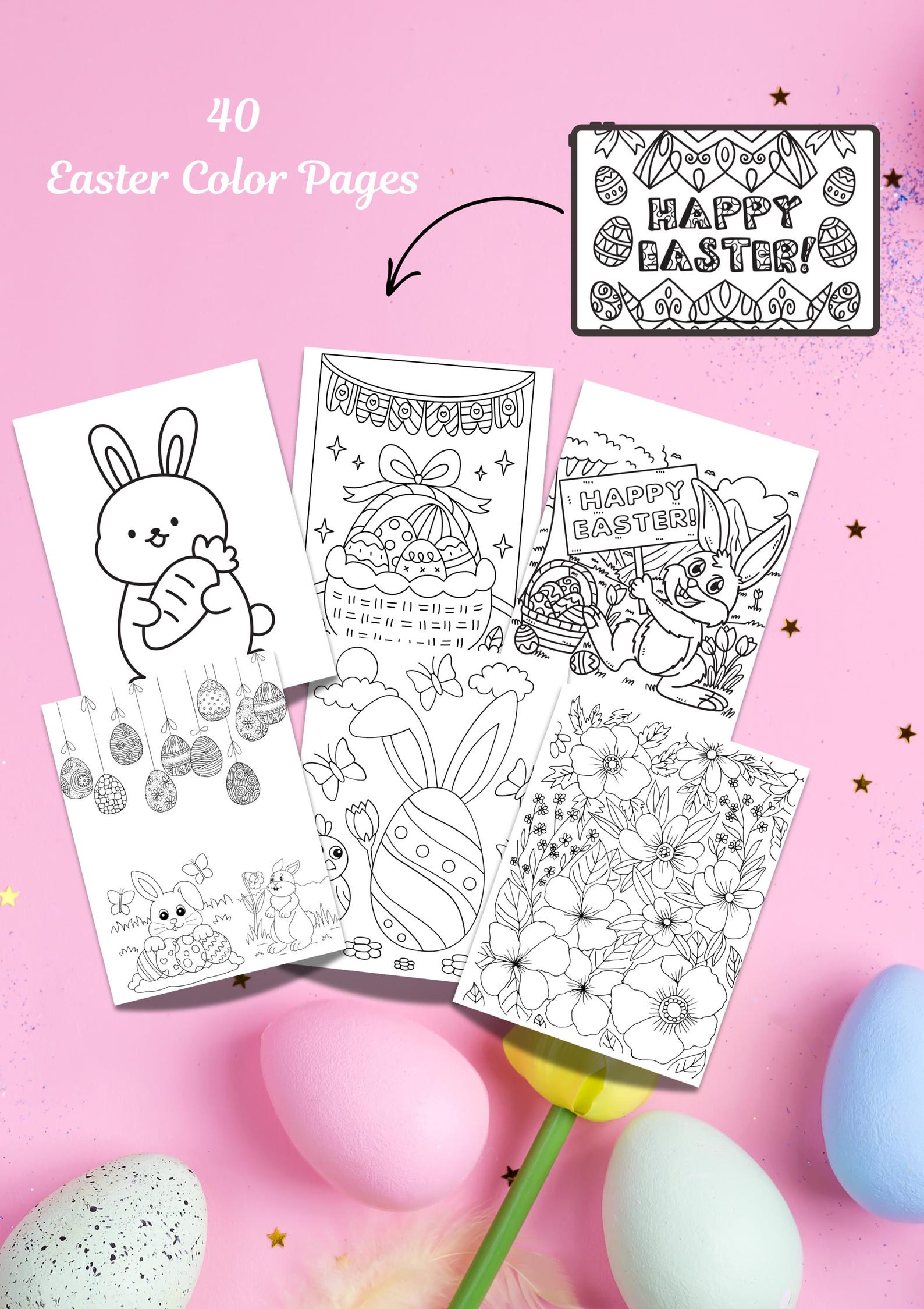40 Easter Coloring Pages | Printable Easter Activity for Kids & Adults ...