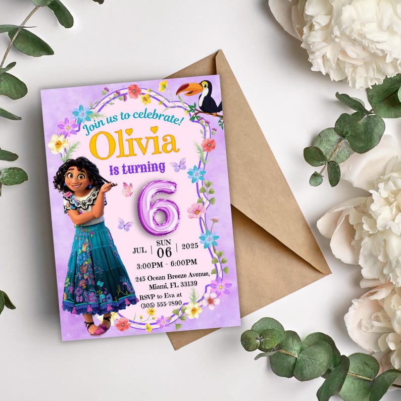Editable Encanto Birthday Invitation, Encanto Digital Birthday ...