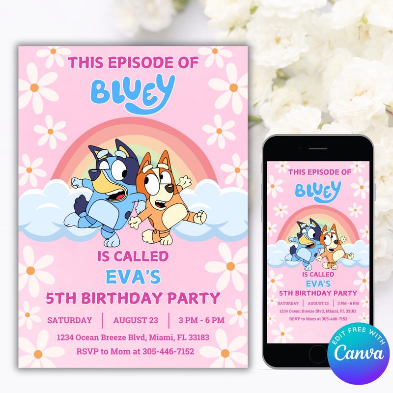 Bluey Invitation - Etsy