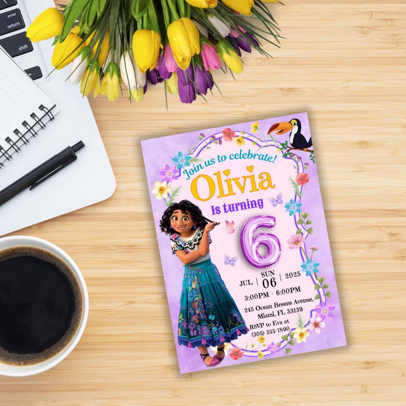 Editable Encanto Birthday Invitation, Encanto Digital Birthday ...
