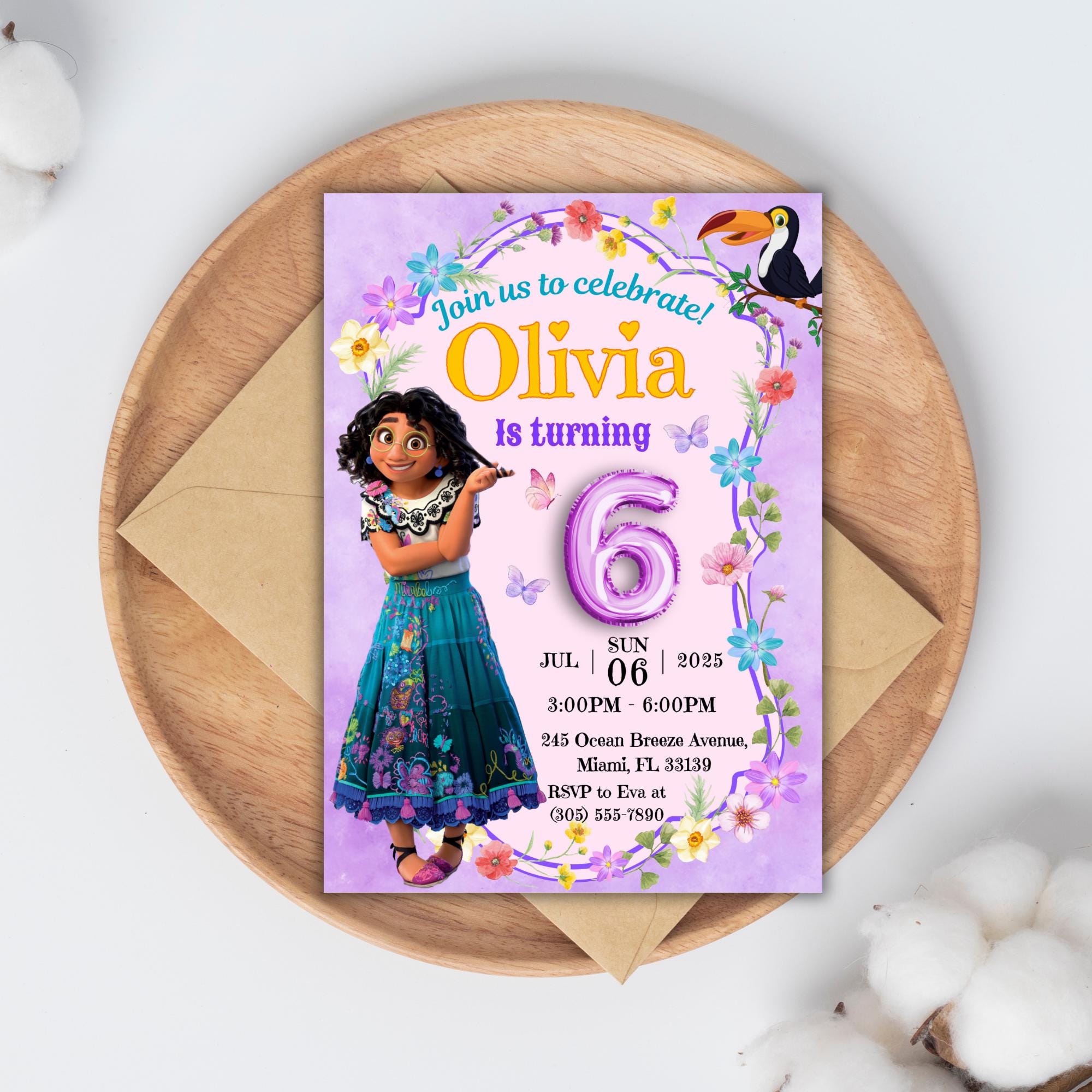 Editable Encanto Birthday Invitation, Encanto Digital Birthday ...
