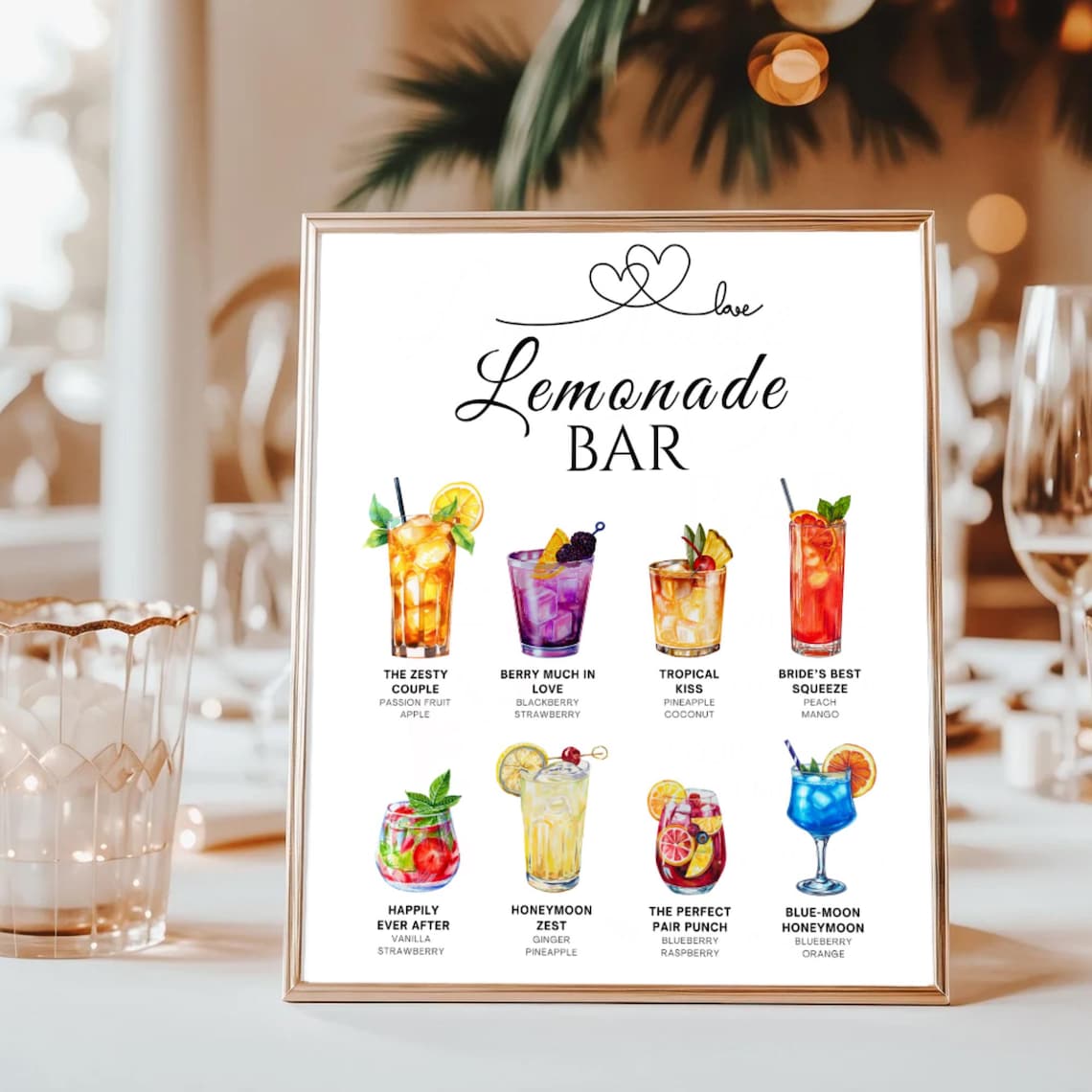 Editable Wedding Lemonade Bar Menu, Wedding Lemonade Stand Lemonade Bar ...