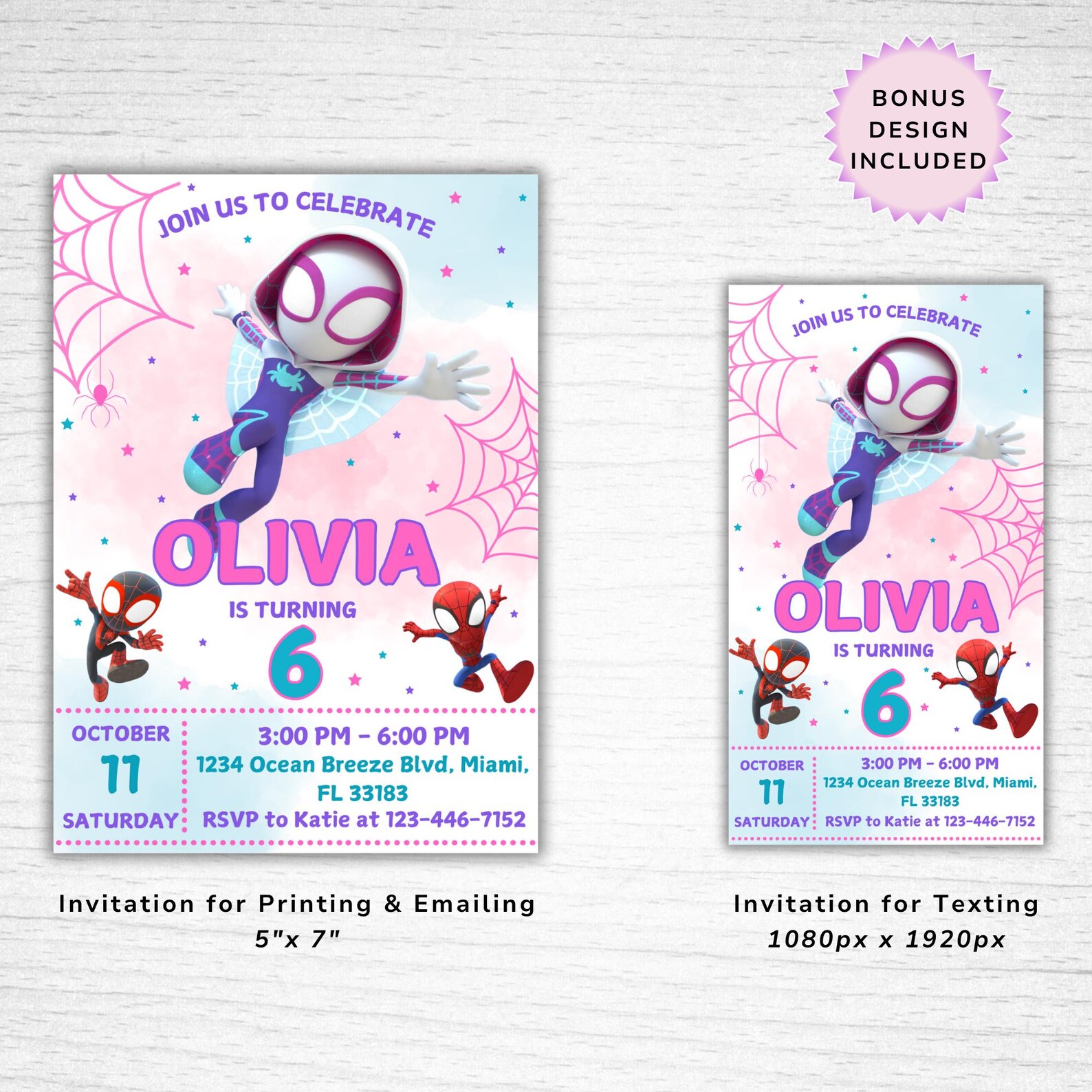 Editable Ghost Spider Birthday Invitation, Spidey Birthday Invite ...