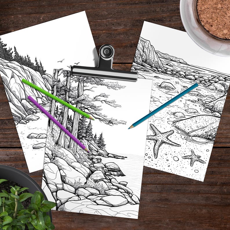 Acadia National Park Coloring Pages - Set of 20 Printable Designs 00009 ...