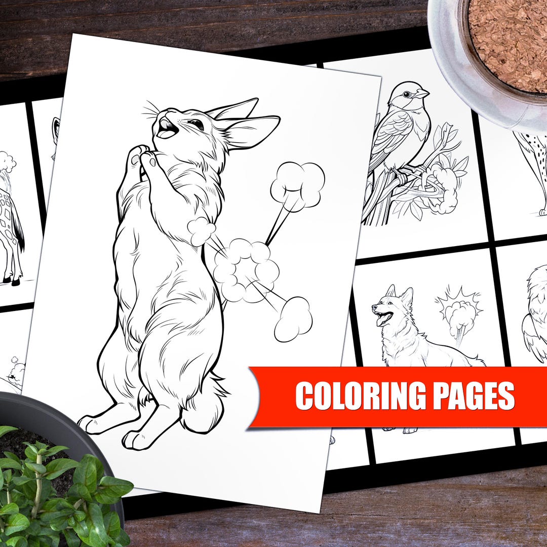 Farting Animals Coloring Pages Vol.2 - Set of 20 Printable Designs ...