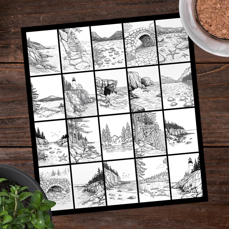 Acadia National Park Coloring Pages - Set of 20 Printable Designs 00009 ...