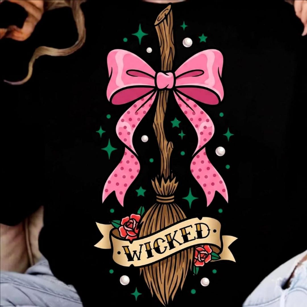 Wicked Broom SVG PNG, Coquette Bow Png, Wicked Shirt, Wicked Png, Movie ...