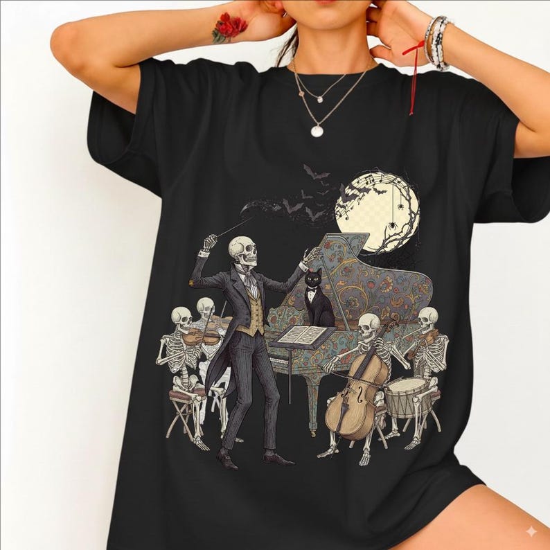 Halloween Cat Ghost Skeleton Conductor Orchestra PNG, Spooky Ghost Png ...