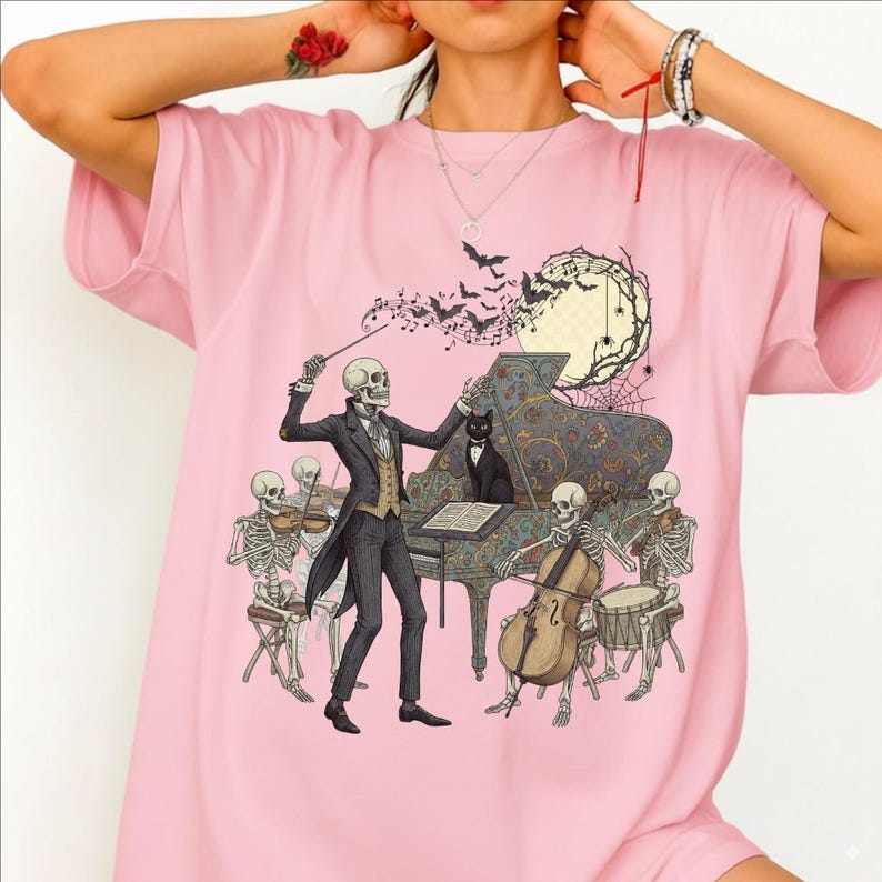 Halloween Cat Ghost Skeleton Conductor Orchestra PNG, Spooky Ghost Png ...