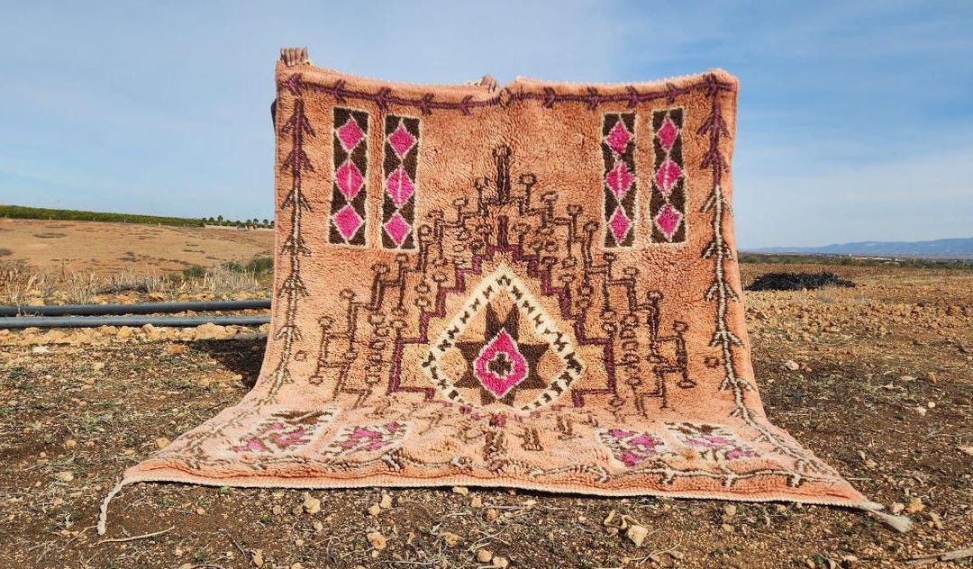 Custom Beni Ourain Runner Rug - Moroccan Berber Rug - Pink Moroccan Rug ...