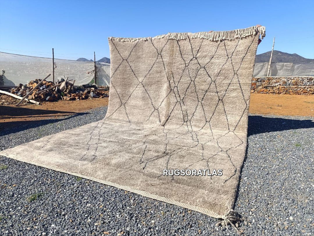 Natural Beige Rug, Handmade Rug ,beige Color ,moroccan Rug, Wool Rug ...