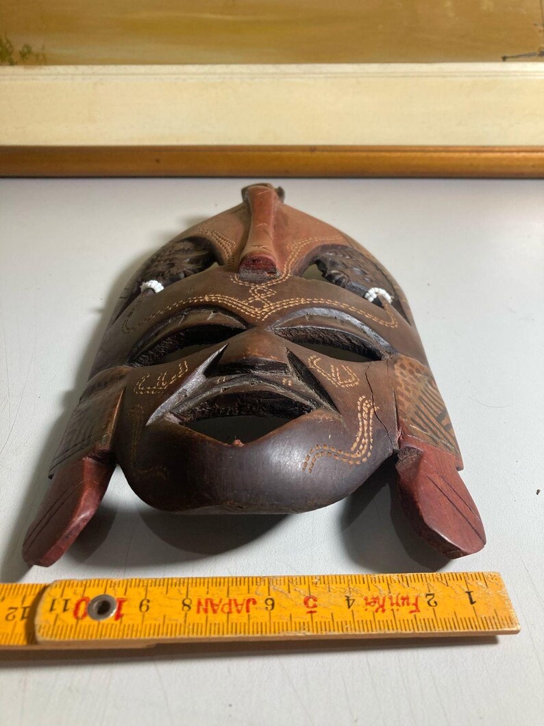 Vintage African Wooden Handmade Portrait Masks - Etsy