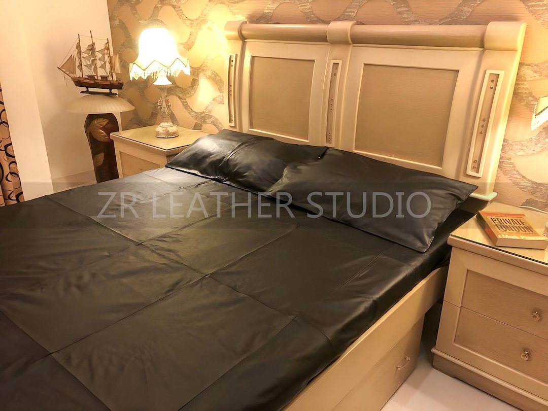 Luxury Real Leather Bed Sheet Set | Soft Bedding With Pillow Cover - Etsy
