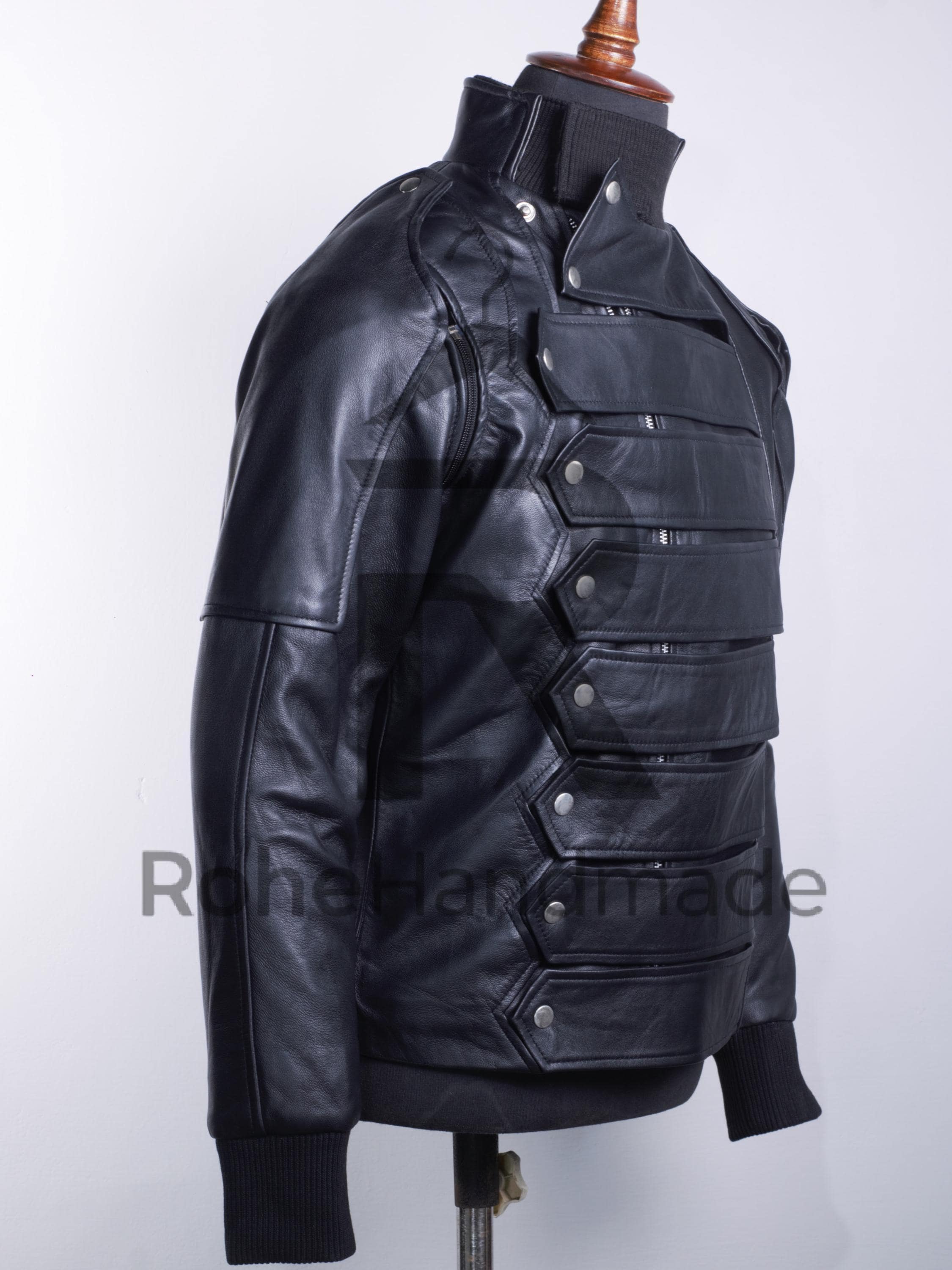 Bucky Barnes Winter Soldier Cosplay Jacket, Sebastin Stan Leather ...