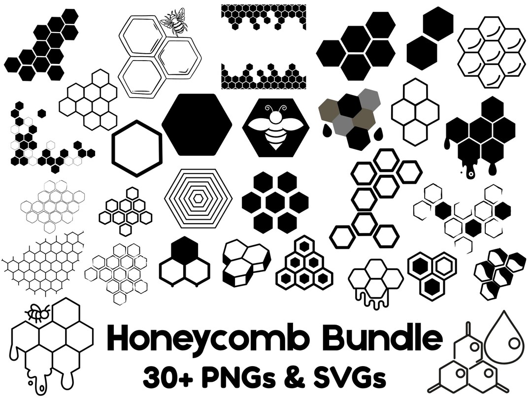 Bee Honeycomb SVG PNG Bundle, Bee-themed Cricut & Silhouette (digital ...
