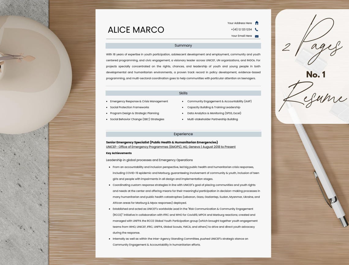 ATS Friendly Resume Template for MS Word and Google Docs, ATS Optimized ...