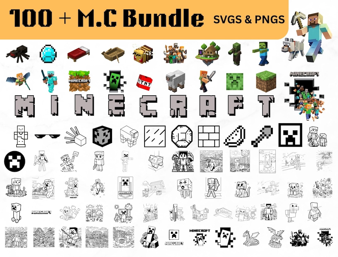 Minecraft SVG Bundle, Minecraft Cricut SVG Files - Etsy