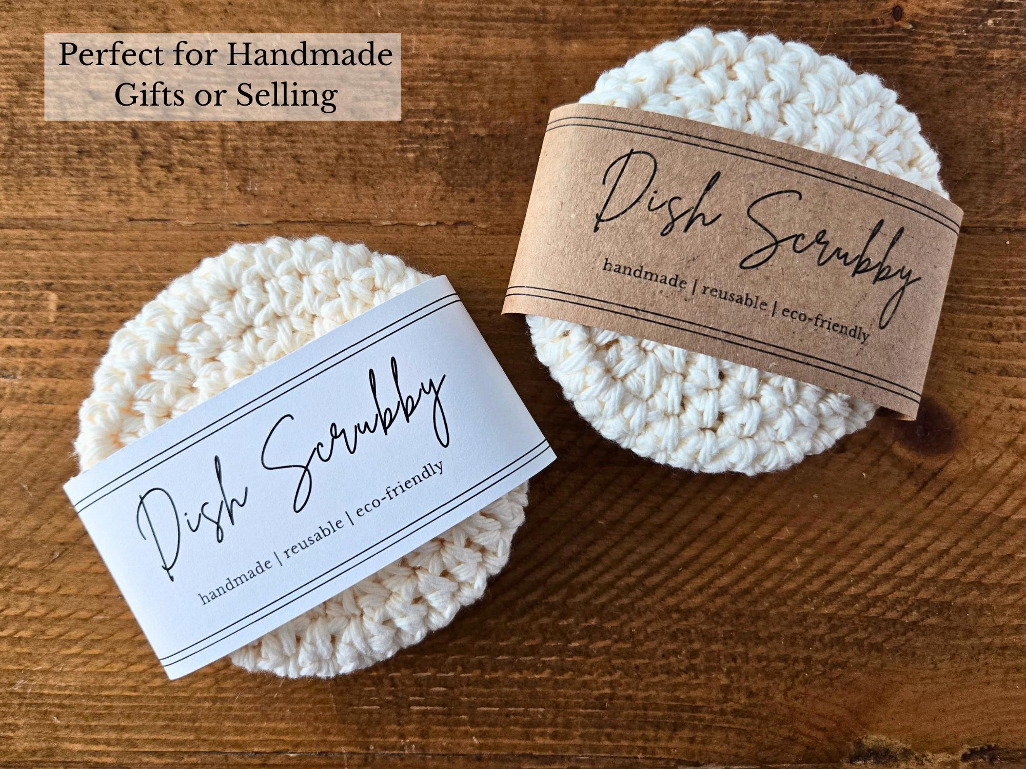 Printable Dish Scrubby Labels | Crochet Packaging Wraps (PDF Download ...