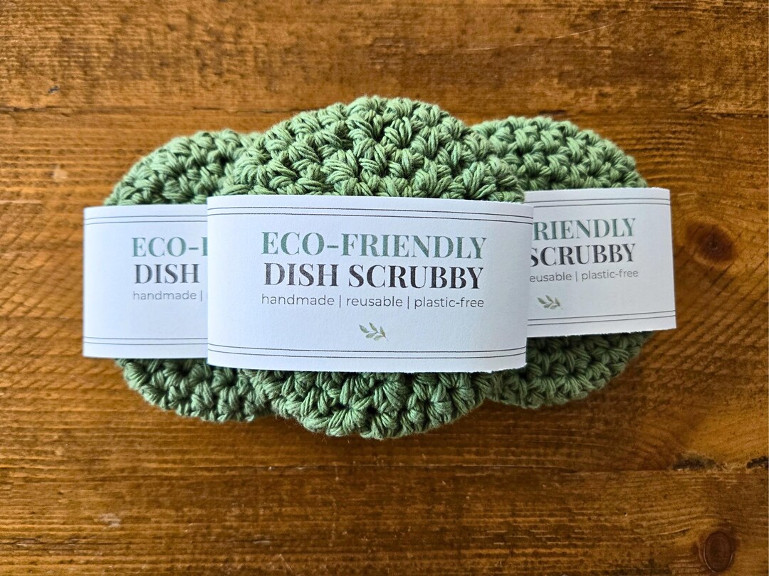 Printable Dish Scrubby Labels | Eco Friendly Crochet Packaging (PDF ...