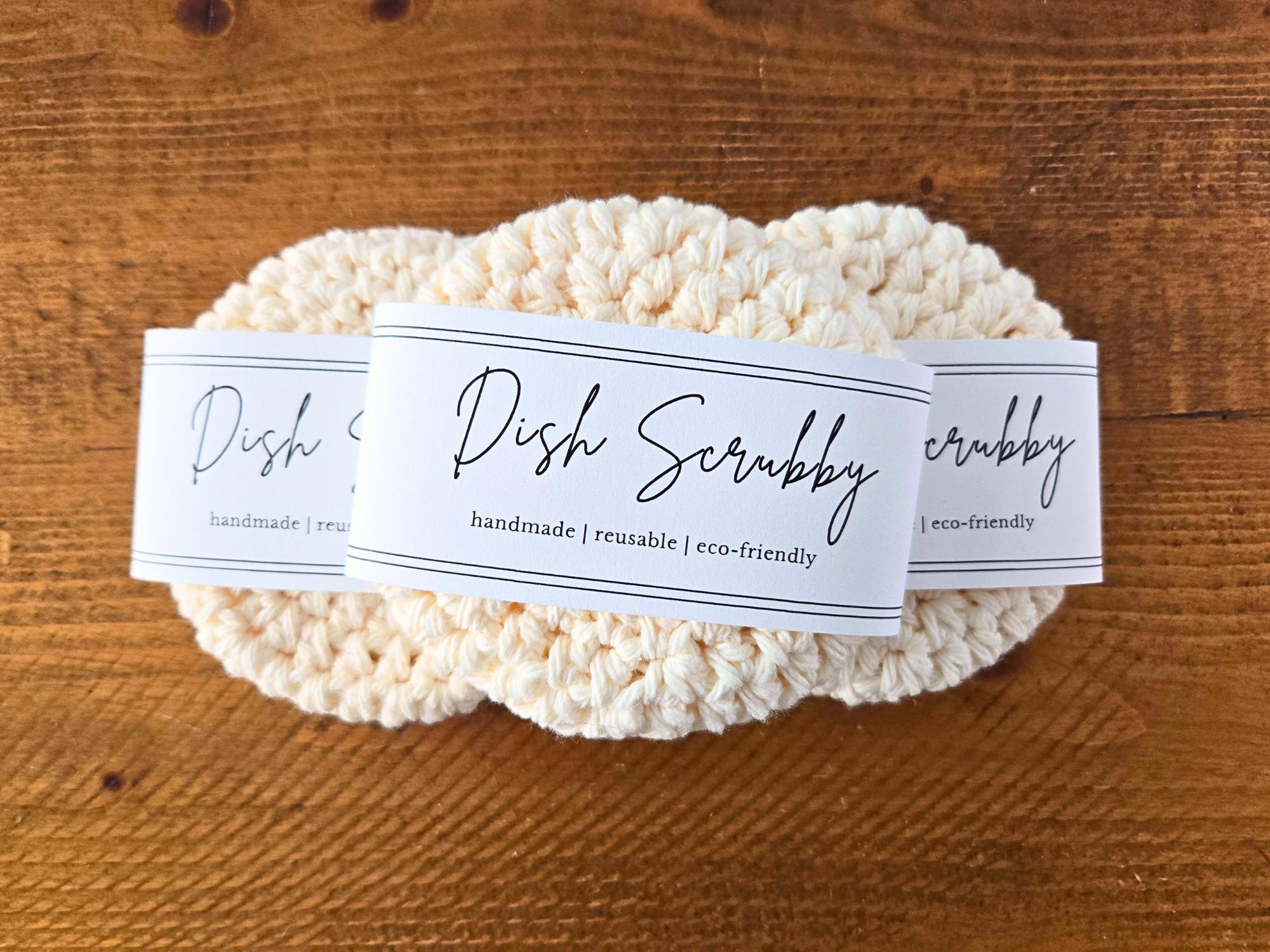 Printable Dish Scrubby Labels | Crochet Packaging Wraps (PDF Download ...