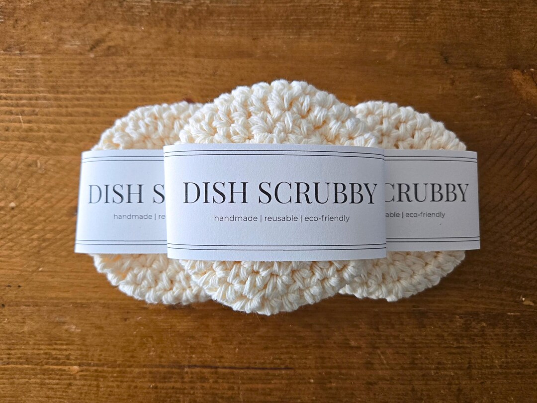 Printable Dish Scrubby Wrap Labels | Crochet Packaging | Craft Fair ...