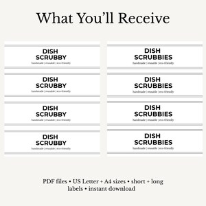 Printable Dish Scrubby Wrap Labels | Crochet Packaging | Craft Fair ...