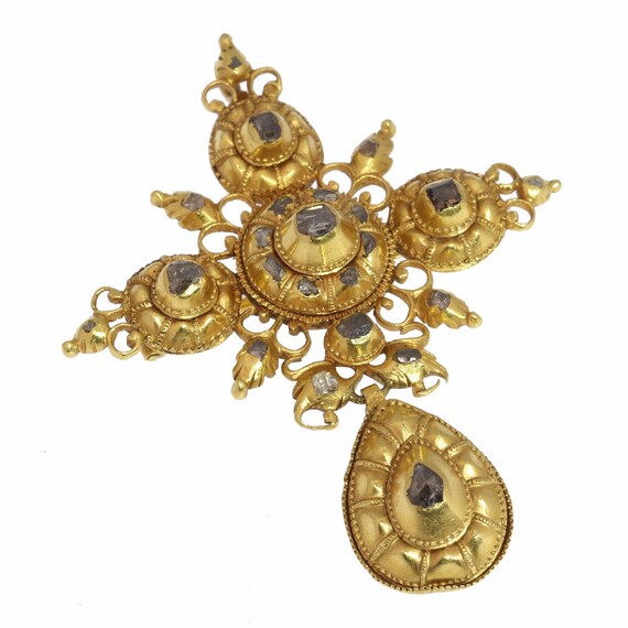 17th Century Gold and Diamond Baroque Cross Pendant, … - Gem