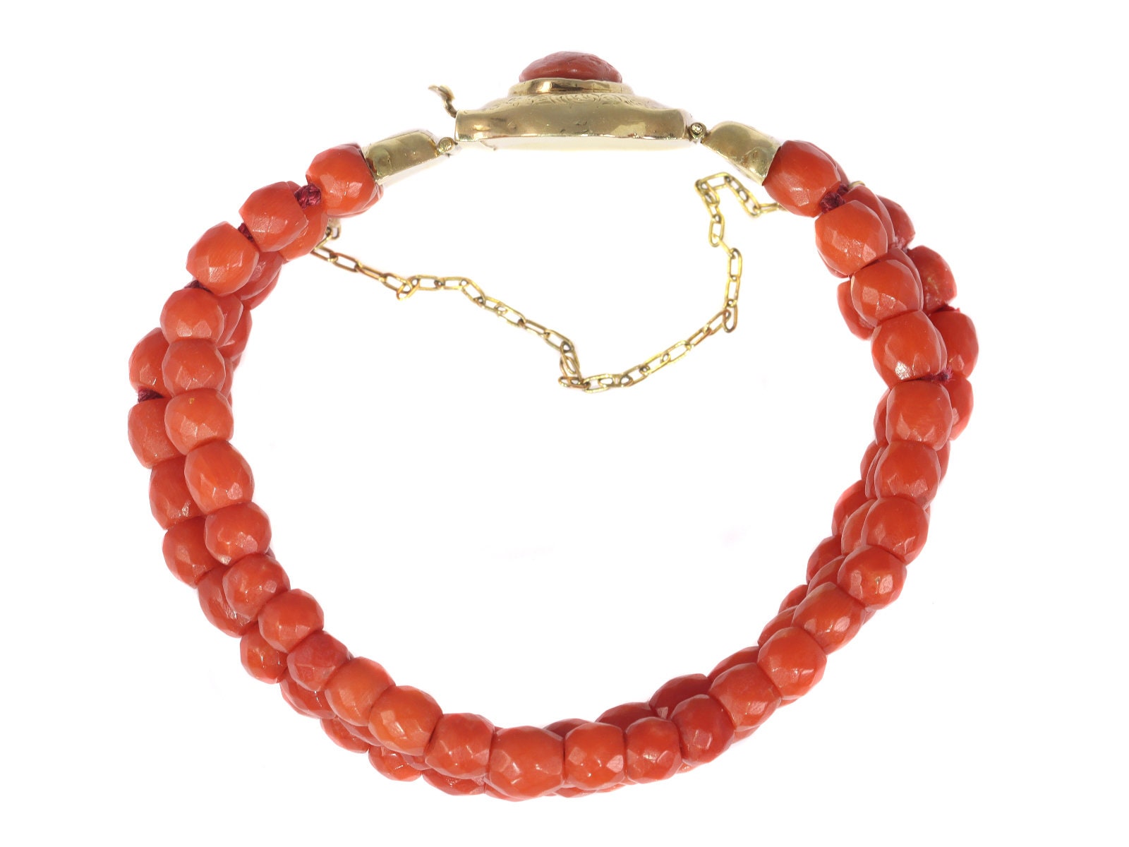 Antique Four String Coral Bracelet With Coral Cameo in 18K - Etsy