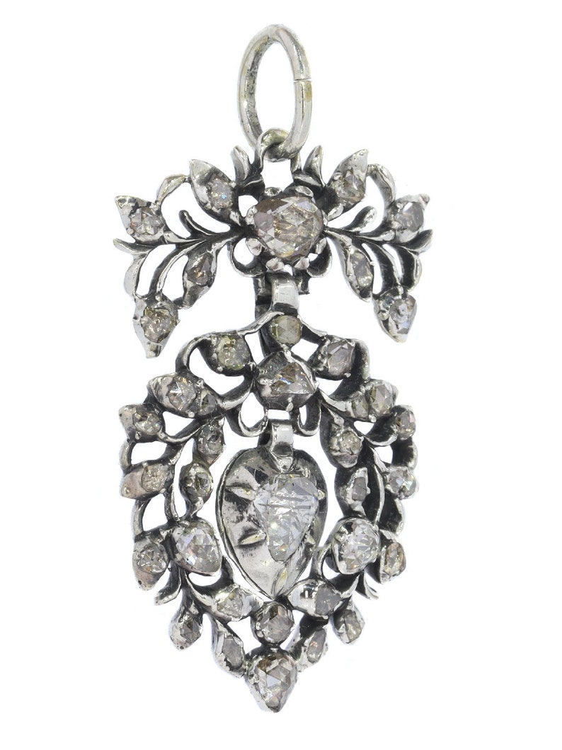Antique Rococo Flemish Diamond Heart Pendant 1700s - Etsy