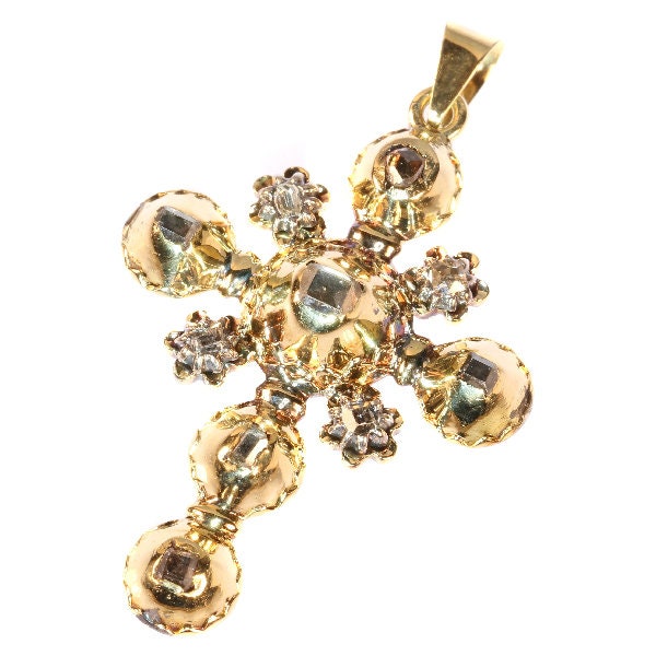 18th Century Antique 18 Karat Gold Cross Table Cut Diamonds - Etsy