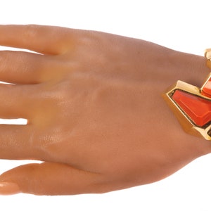 Vintage Seventies Pop-art Matching Set Gold Bracelet and Ring With ...