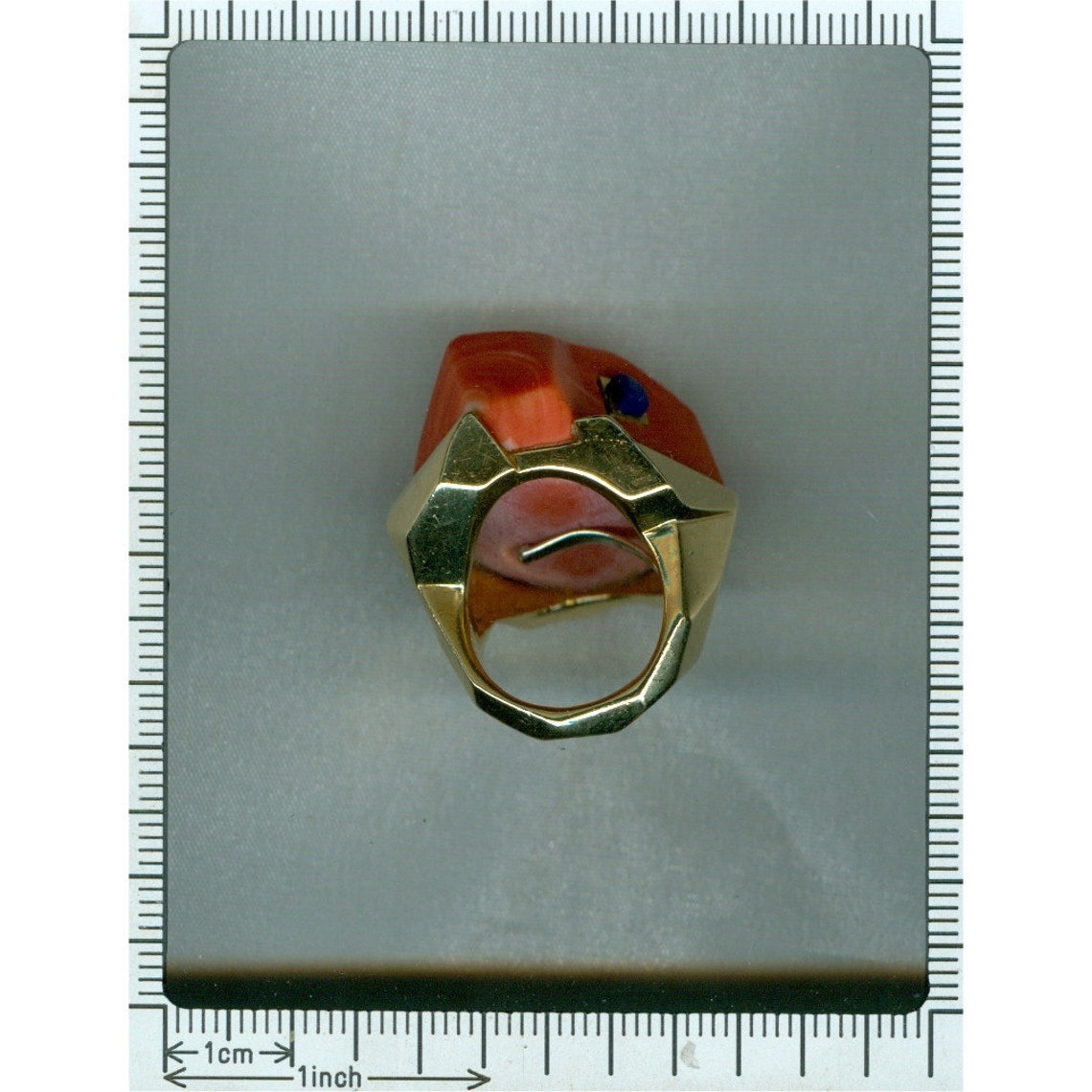 Vintage Seventies Pop-art Matching Set Gold Bracelet and Ring With ...