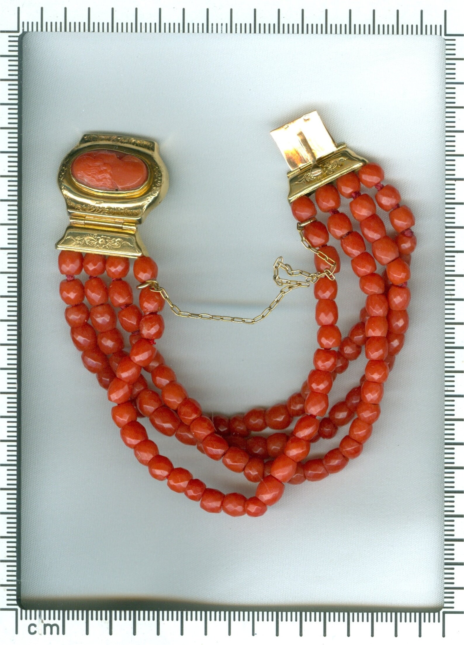 Antique Four String Coral Bracelet With Coral Cameo in 18K - Etsy