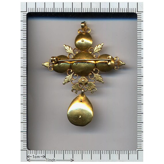 17th Century Gold and Diamond Baroque Cross Pendant, … - Gem