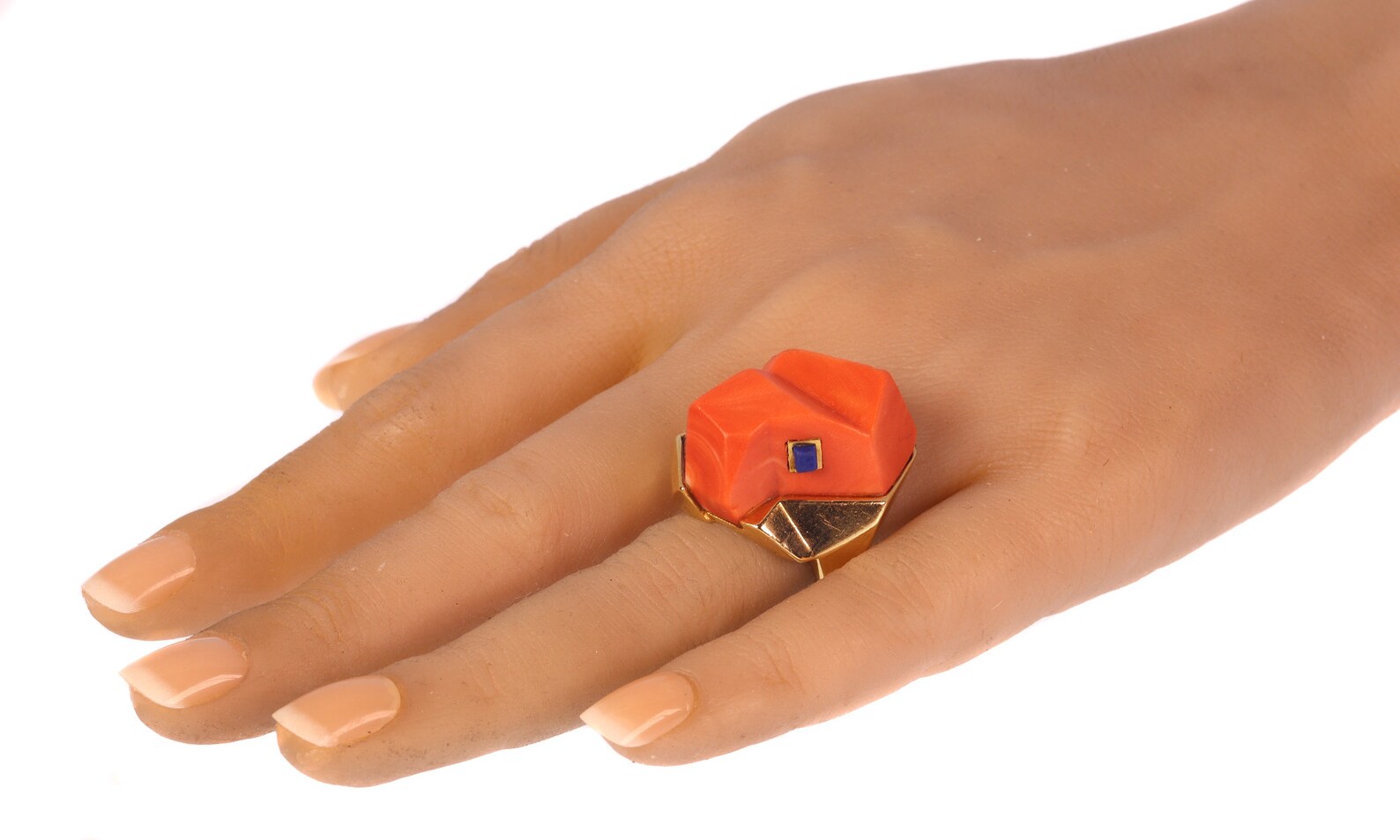 Vintage Seventies Pop-art Matching Set Gold Bracelet and Ring With ...