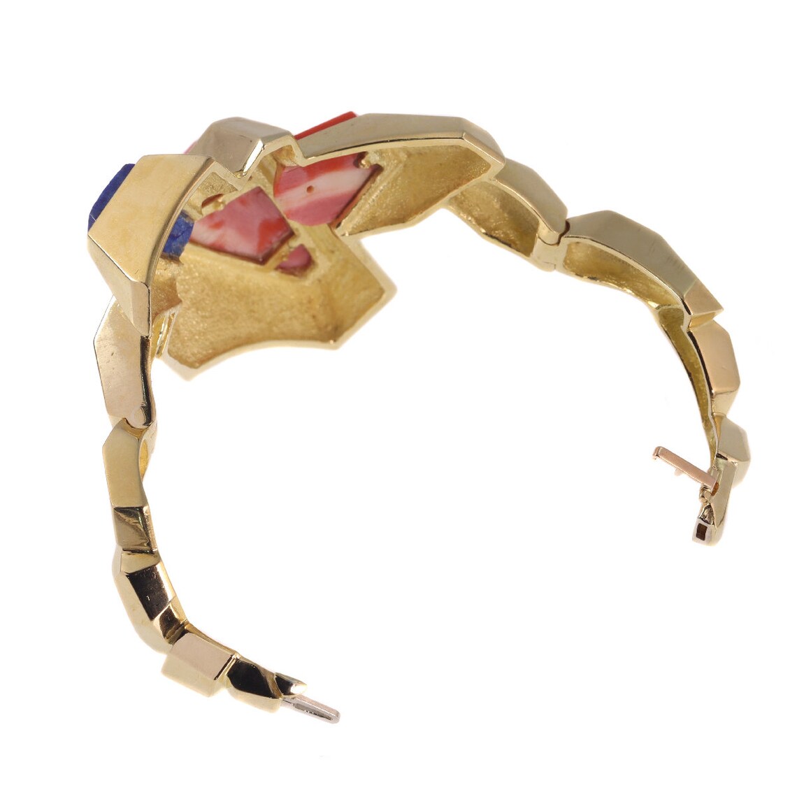 Vintage Seventies Pop-art Matching Set Gold Bracelet and Ring With ...