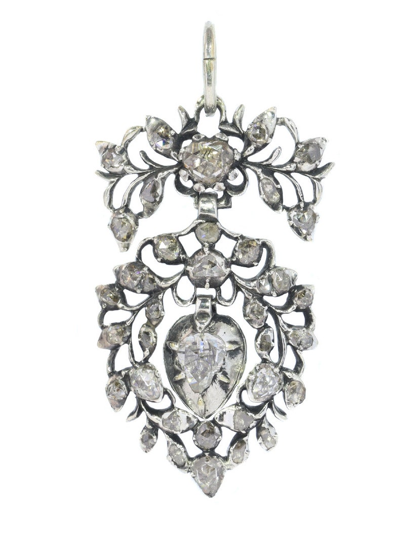 Antique Rococo Flemish Diamond Heart Pendant 1700s - Etsy