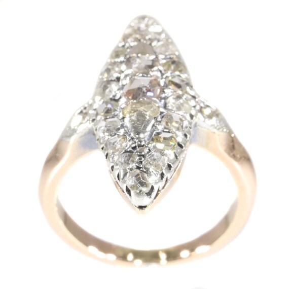 Antique Boat Shaped Diamond Engagement Ring, 1890s - … - Gem