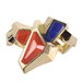 Vintage Seventies Pop-art Matching Set Gold Bracelet and Ring With ...