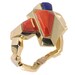 Vintage Seventies Pop-art Matching Set Gold Bracelet and Ring With ...