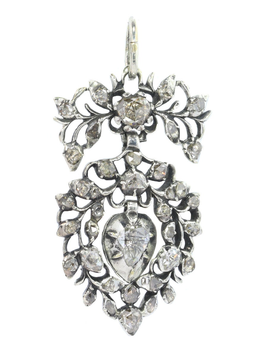 Antique Rococo Flemish Diamond Heart Pendant 1700s - Etsy