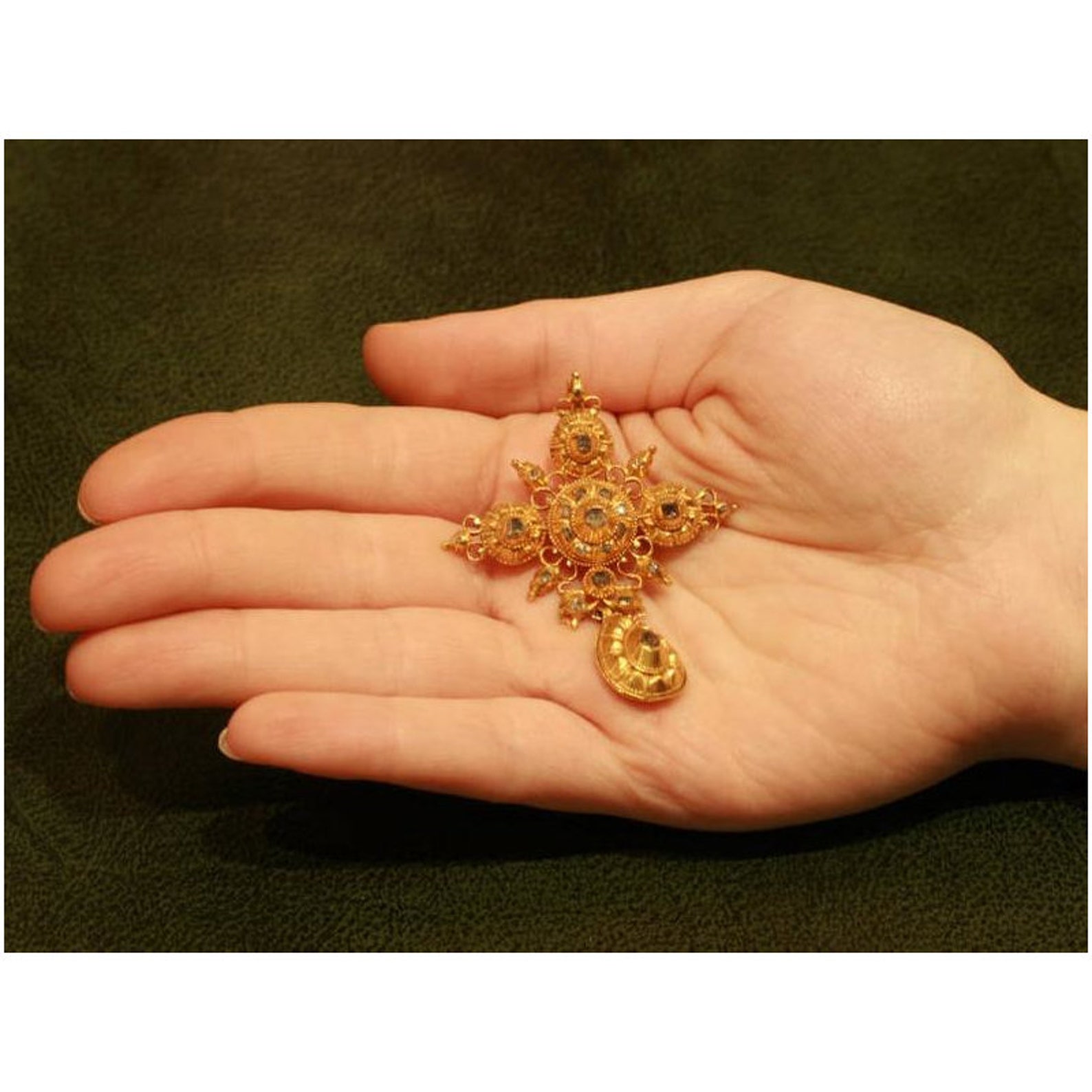 17th Century Gold and Diamond Baroque Cross Pendant, 1650s - Etsy