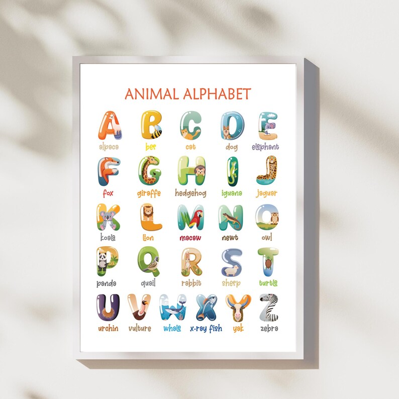Woodland Animals Alphabet Poster: Homeschool Classroom Decor (digital ...