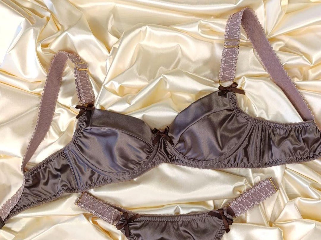 Mokko Male Silk Satin Bra for Femboy, Sissy Lingerie, Adjustable Straps ...