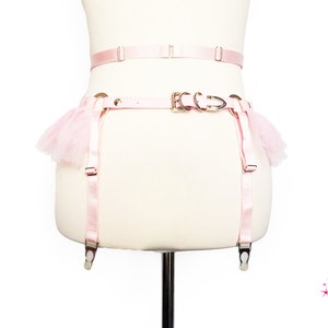 Pink Vegan Leather Corset Garter Belt, Pink Corset Garter Belt, Pink ...