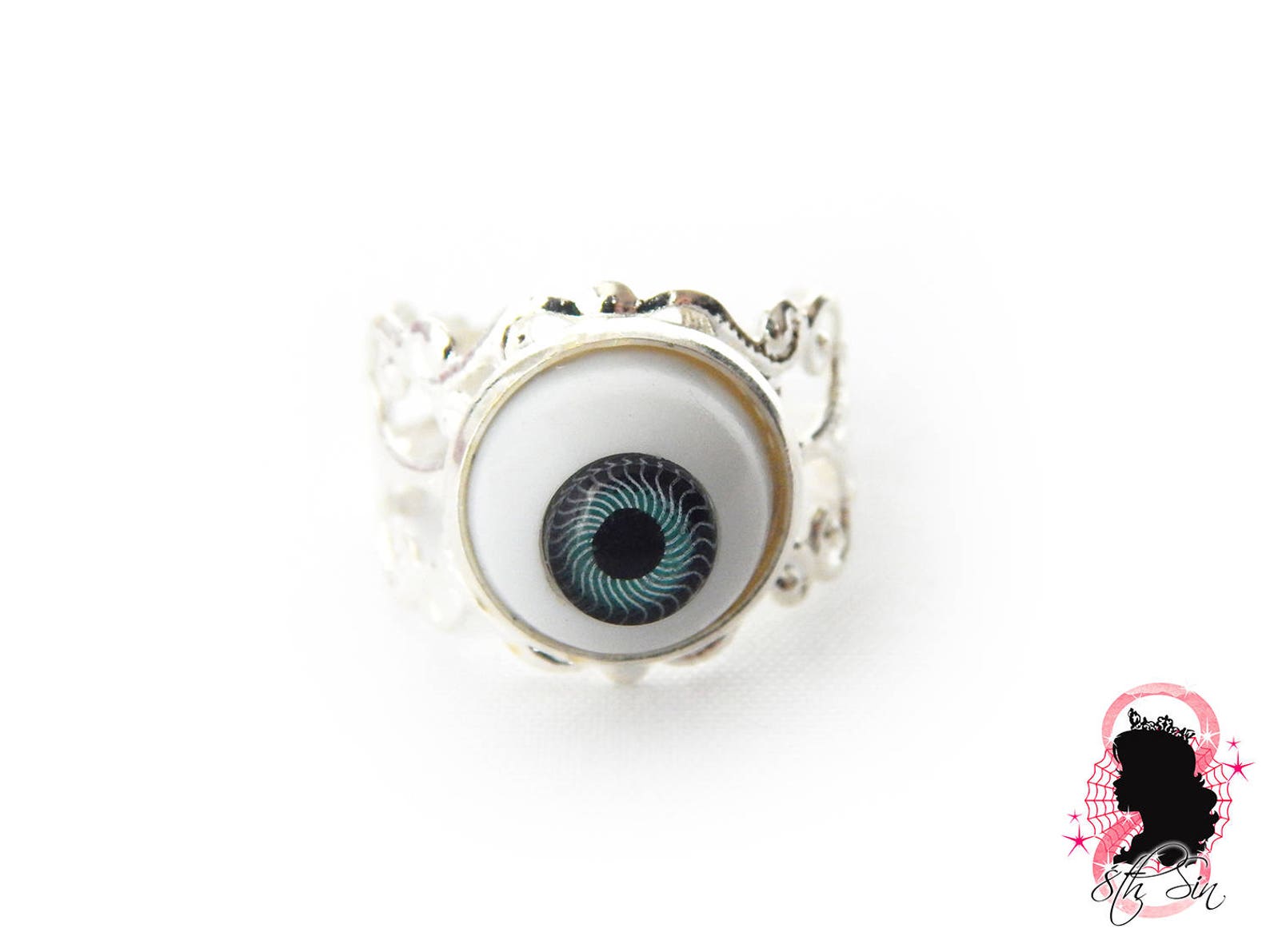 Antique Silver Eyeball Ring Blue Eyeball Ring Brown Eyeball - Etsy UK