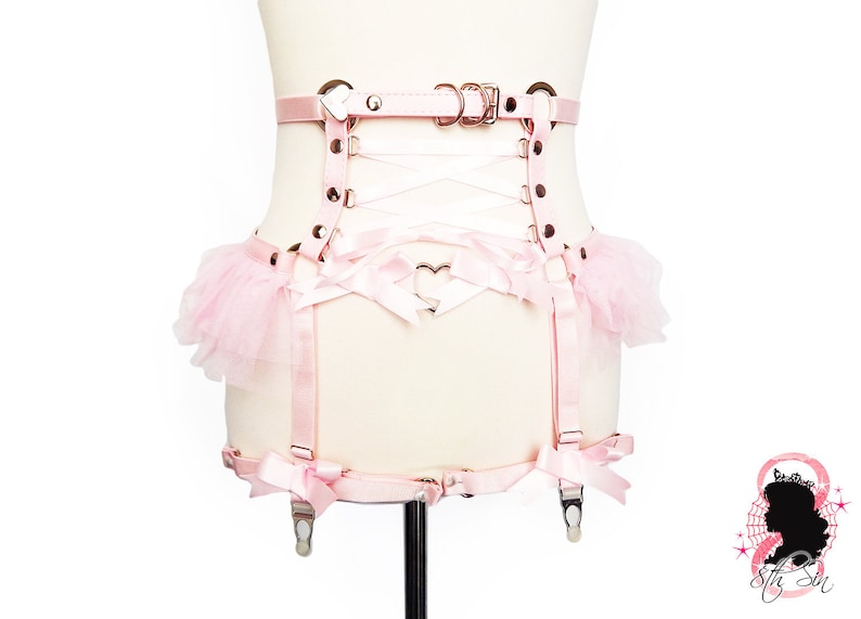 Pink Vegan Leather Corset Garter Belt Pink Corset Garter - Etsy